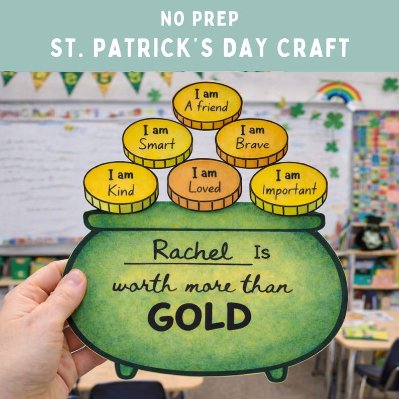 No Prep St. Patricks Day Party Craft | St. Patrick’s Day SEL Activity ...