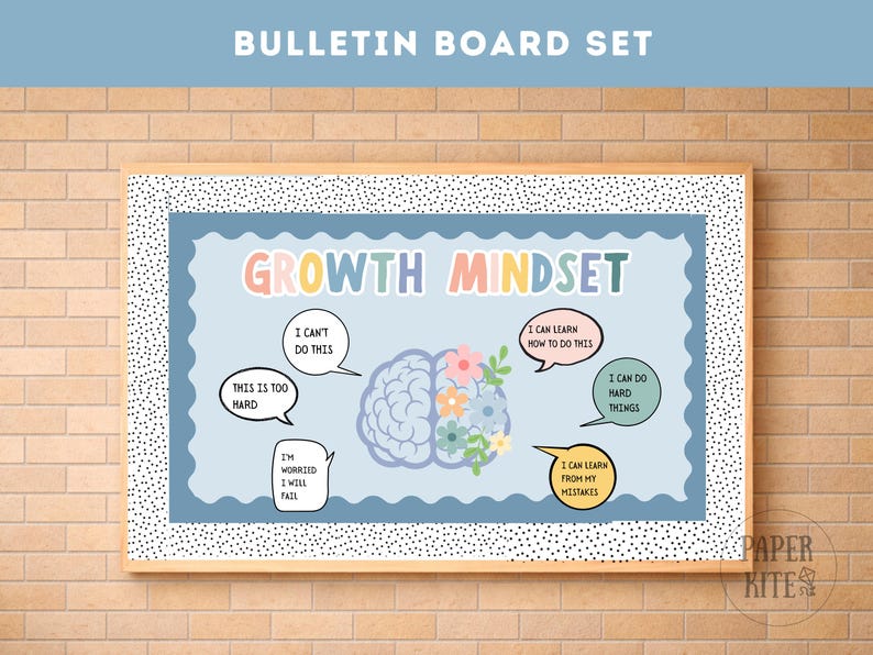 Growth Mindset Bulletin Board Set | Classroom Decor | Positive ...