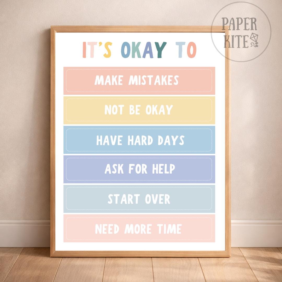 It’s Okay Affirmations Poster | Boho Classroom Decor | Calm Corner SEL ...