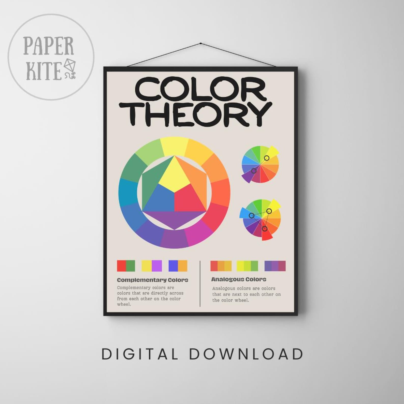 Color Theory Poster | Color Wheel & Color Schemes | Analogous and ...