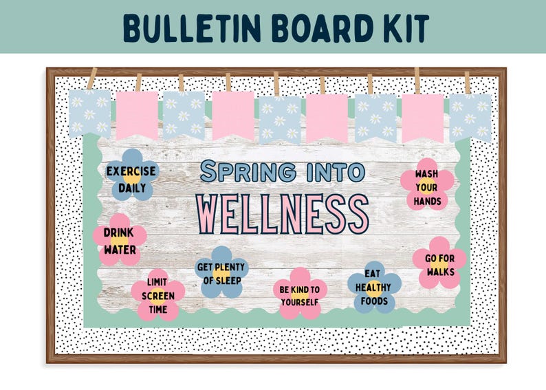 Spring Into Wellness Bulletin Board Kit Health SEL Classroom Decor ...