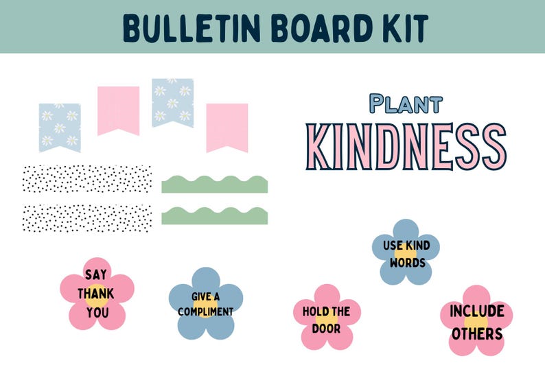 Plant Kindness Bulletin Board Kit Spring Classroom Decor Ways to Be ...