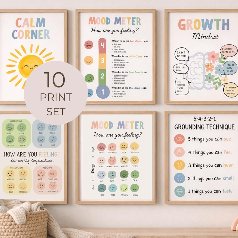 10 Calming Corner Posters | Rainbow Classroom Decor | Emotional ...