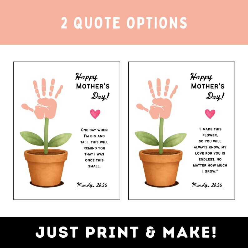 Mother’s Day Handprint Craft Printable | Preschool Keepsake Gift for ...