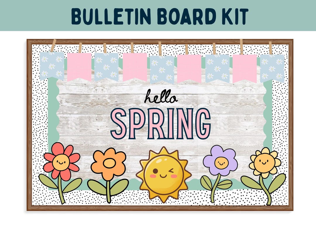 Hello Spring Bulletin Board Kit Classroom Decor April May Elementary ...