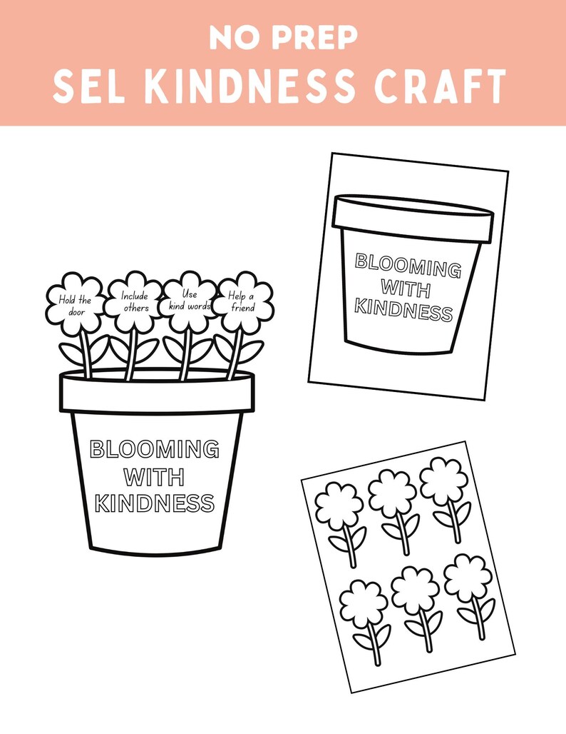 Spring Kindness Craft | SEL Bulletin Board Activity | Year Round Social ...