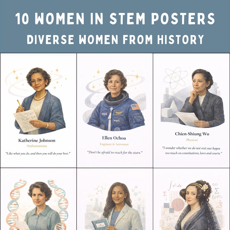Women in STEM Posters | Famous Female Scientists & Engineers | Girls in ...