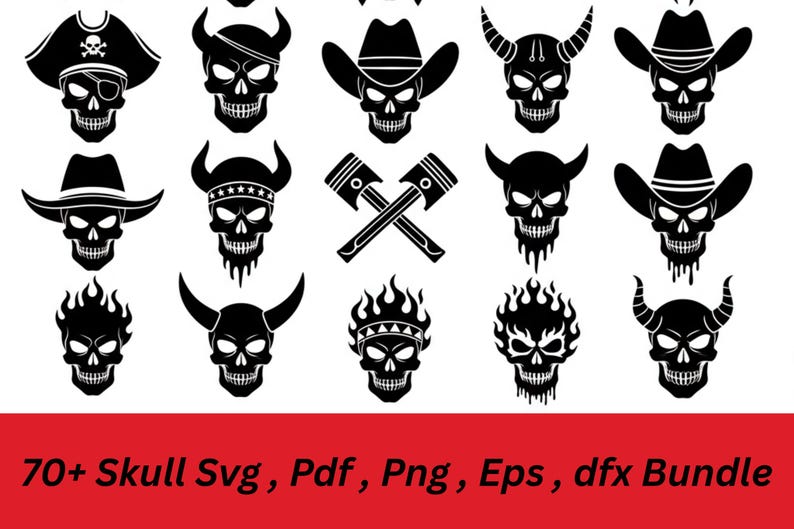 Skull SVG Bundle: Skeleton Vector Cut Files (digital Download) - Etsy