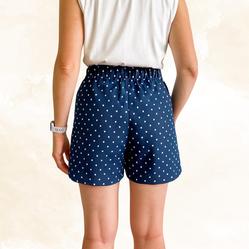 High Waist Elastic Shorts Sewing Pattern PDF: Beginner DIY Project ...