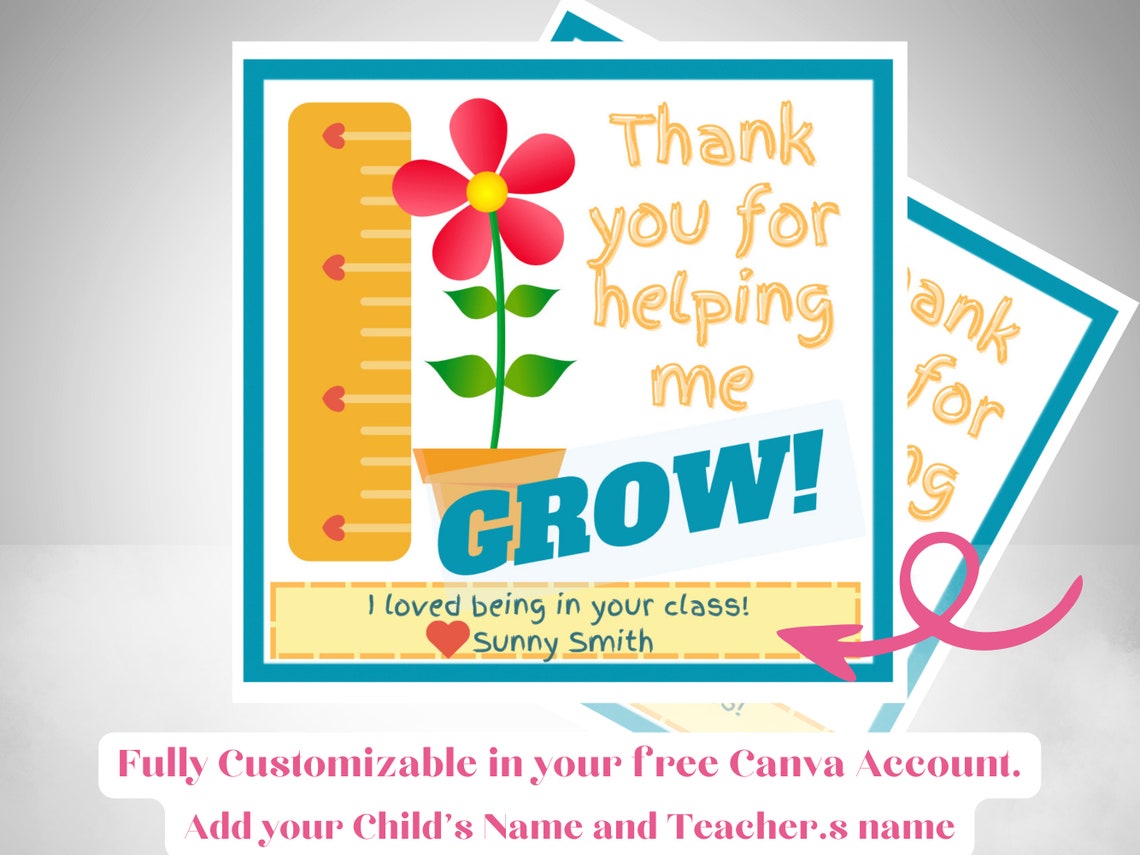 Teacher Appreciation Gift Tag Template End of the School Year Gift Tag ...