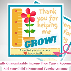 Teacher Appreciation Gift Tag Template End of the School Year Gift Tag ...