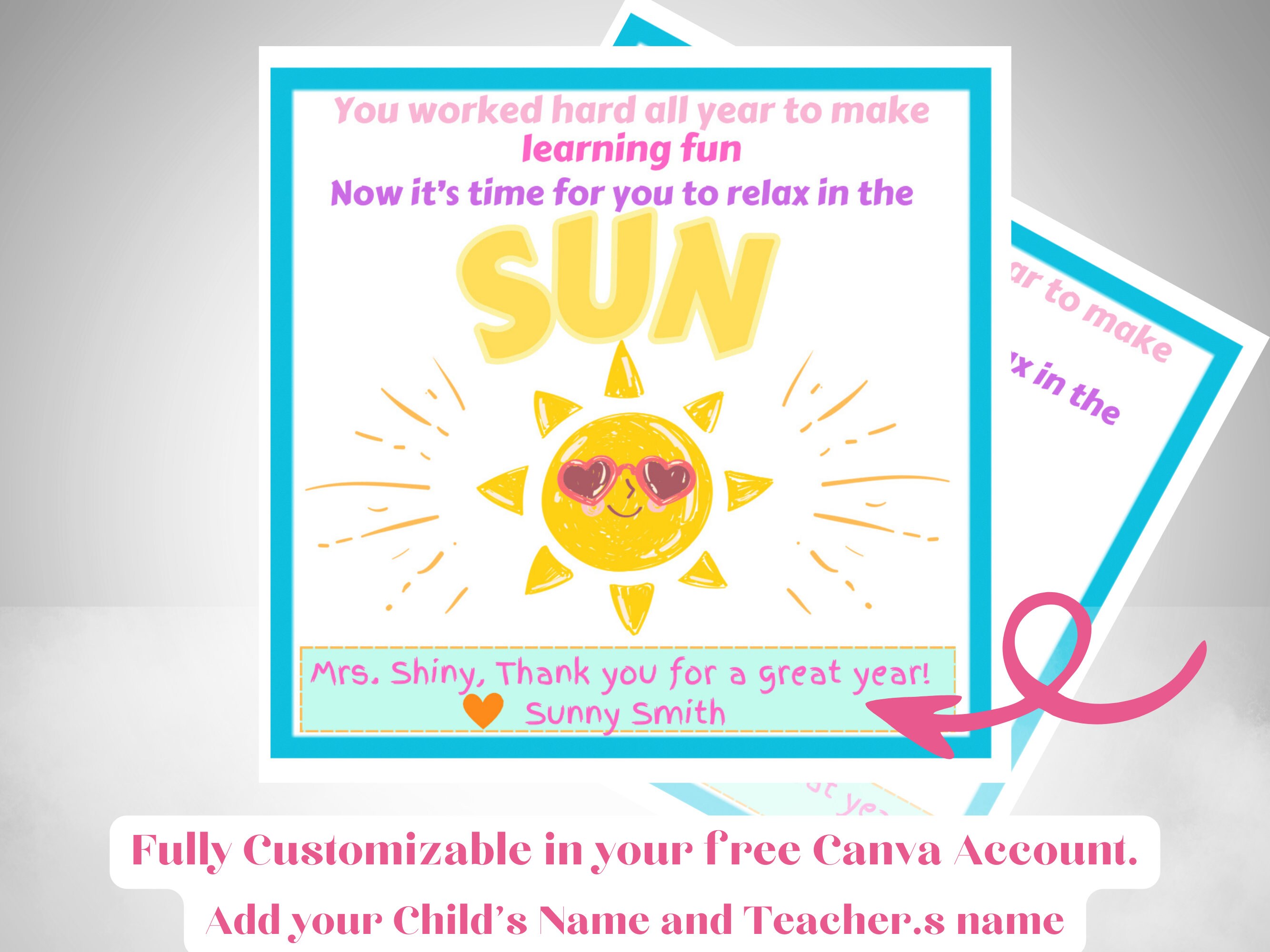 Teacher Appreciation Gift Tag Template End of the School Year Gift Tag ...