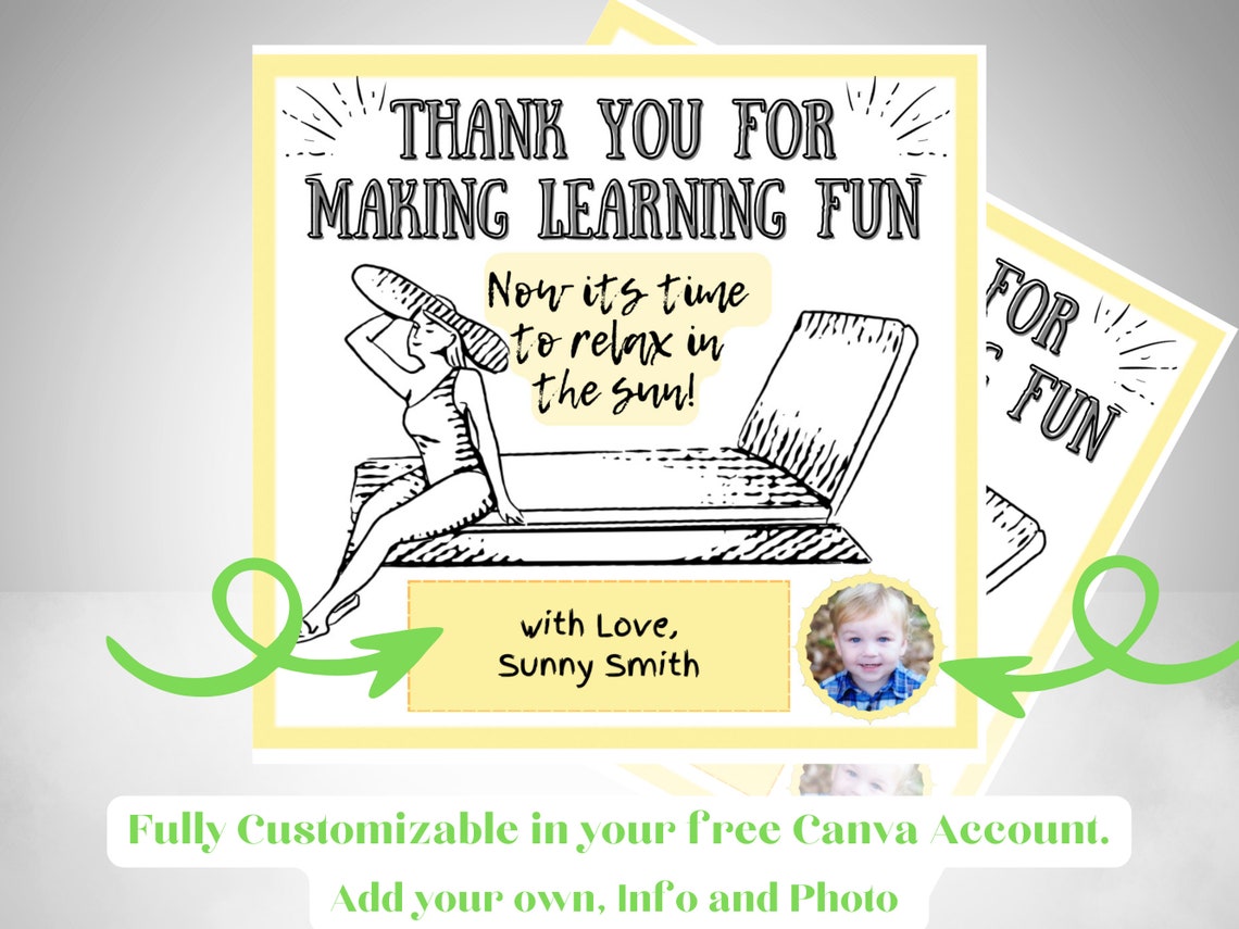 Teacher Appreciation Gift Tag Template End of the School Year Gift Tag ...