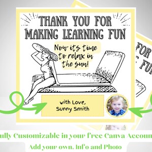 Teacher Appreciation Gift Tag Template End of the School Year Gift Tag ...