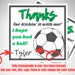 Soccer Birthday Party Favor Thank You Gift Tag- Thanks for Kicking It ...