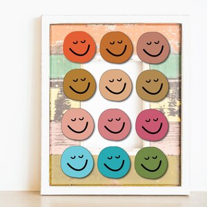 Retro Wall Art,smiley Face Print,retro Smiley Face Poster,boho Wall Art ...