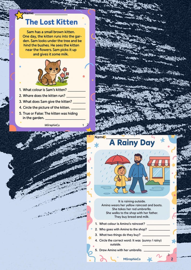 English Comprehension Worksheets/grade 1 Short Stories/reading and ...