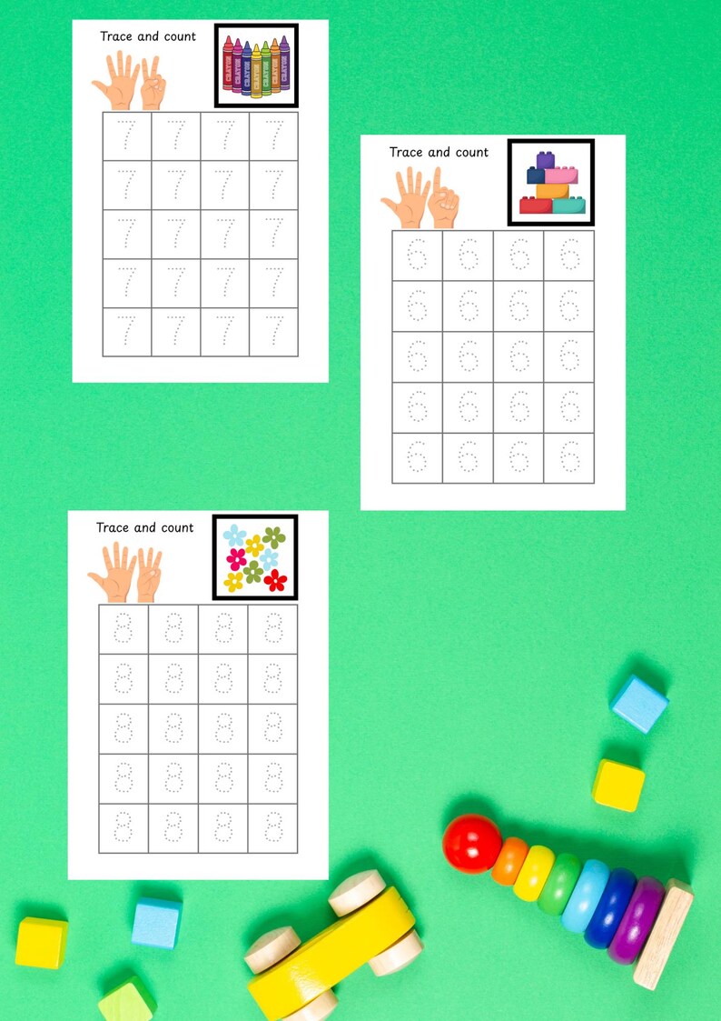 Printable Number Tracing Sheets | Preschool & Kindergarten - Etsy