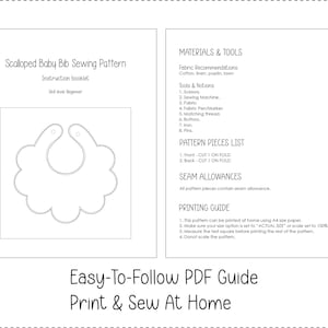 Scallop Baby Bib Sewing Pattern Beginner-friendly A4 and Letter - Etsy