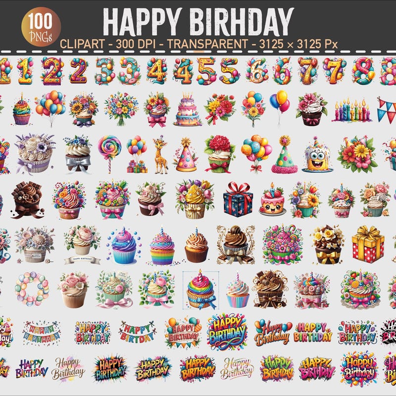 April Happy Birthday Png - Etsy UK