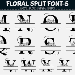 Elegant Swash Monogram SVG Alphabet: A-Z Cut Files (PDF, PNG) - Etsy