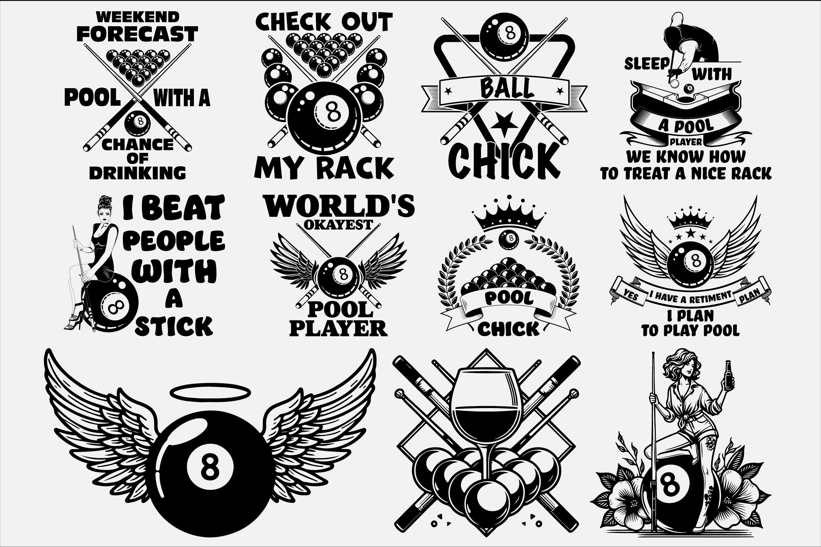 Billiards Clipart Bundle: Pool Vector Graphics for Cricut (digital ...