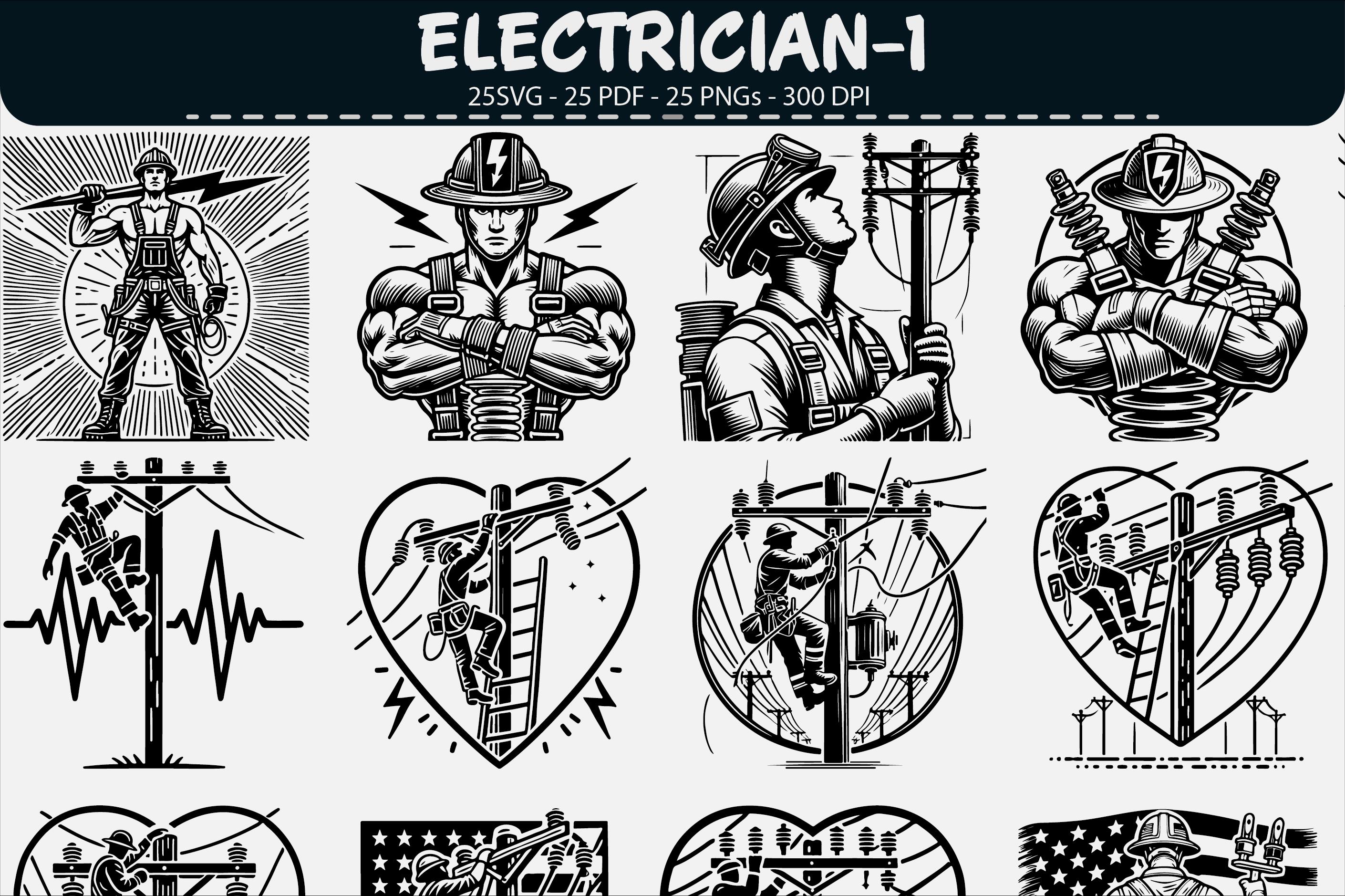 Electrician Lineman SVG Bundle: Vintage USA Designs (digital Download ...