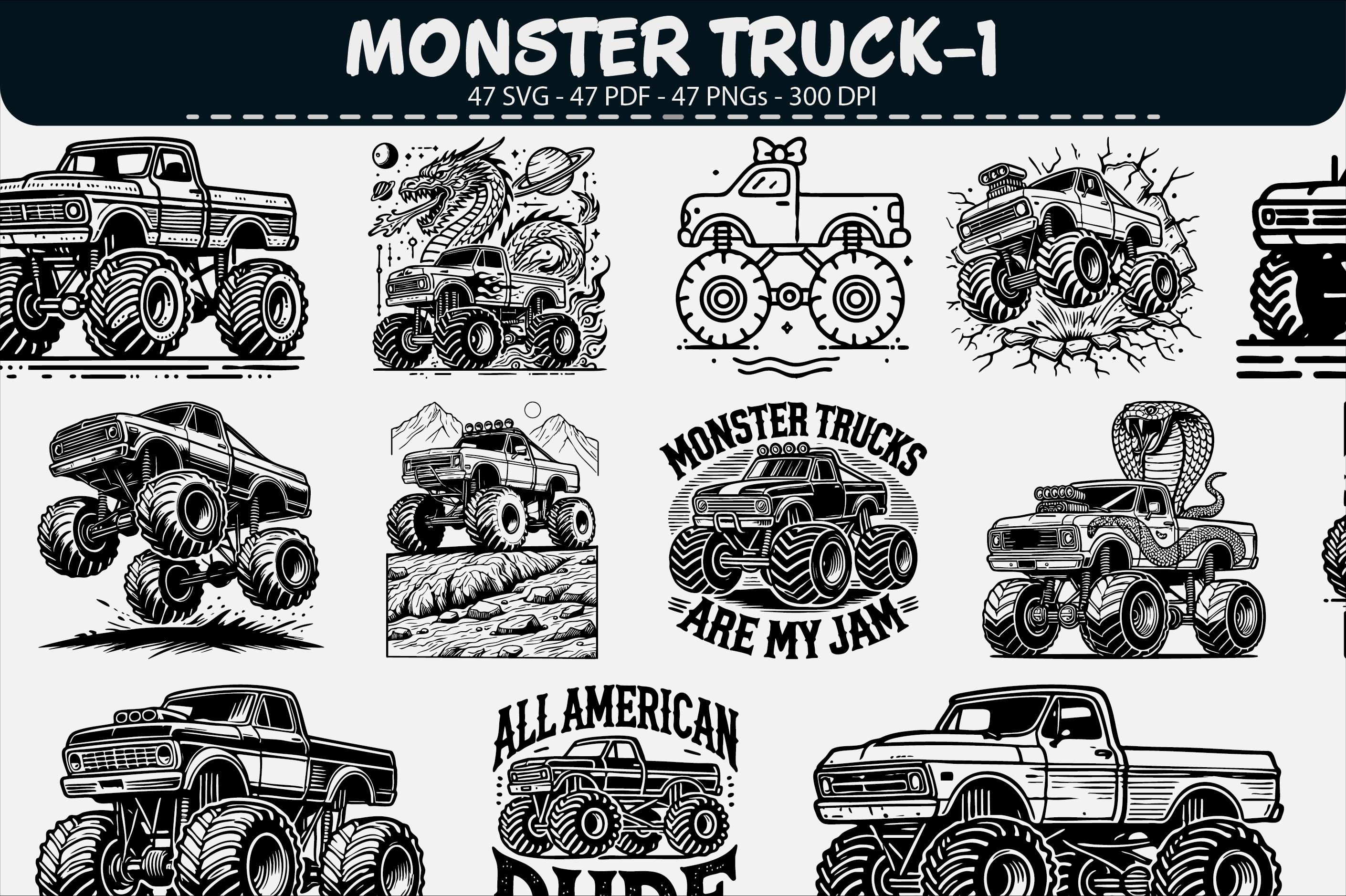 Monster Truck SVG Bundle – 47 PNG PDF Off-road Graphic Set - Etsy