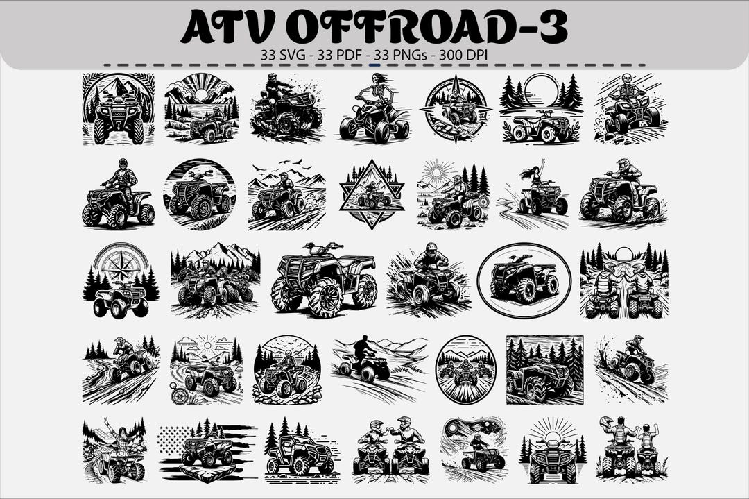 ATV Offroad SVG Bundle – 33 Vector Cut Files for Cricut Silhouette - Etsy