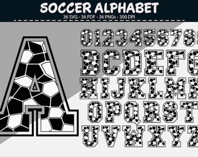 Soccer Alphabet Letters Number & Symbols PNG, Sports Alphabet Letters ...