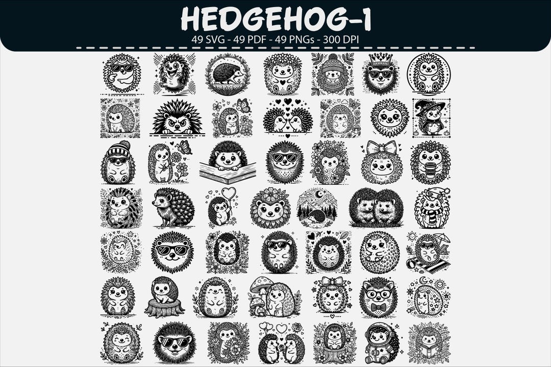 Lot de cliparts hérisson – 49 PNG SVG PDF - Etsy France