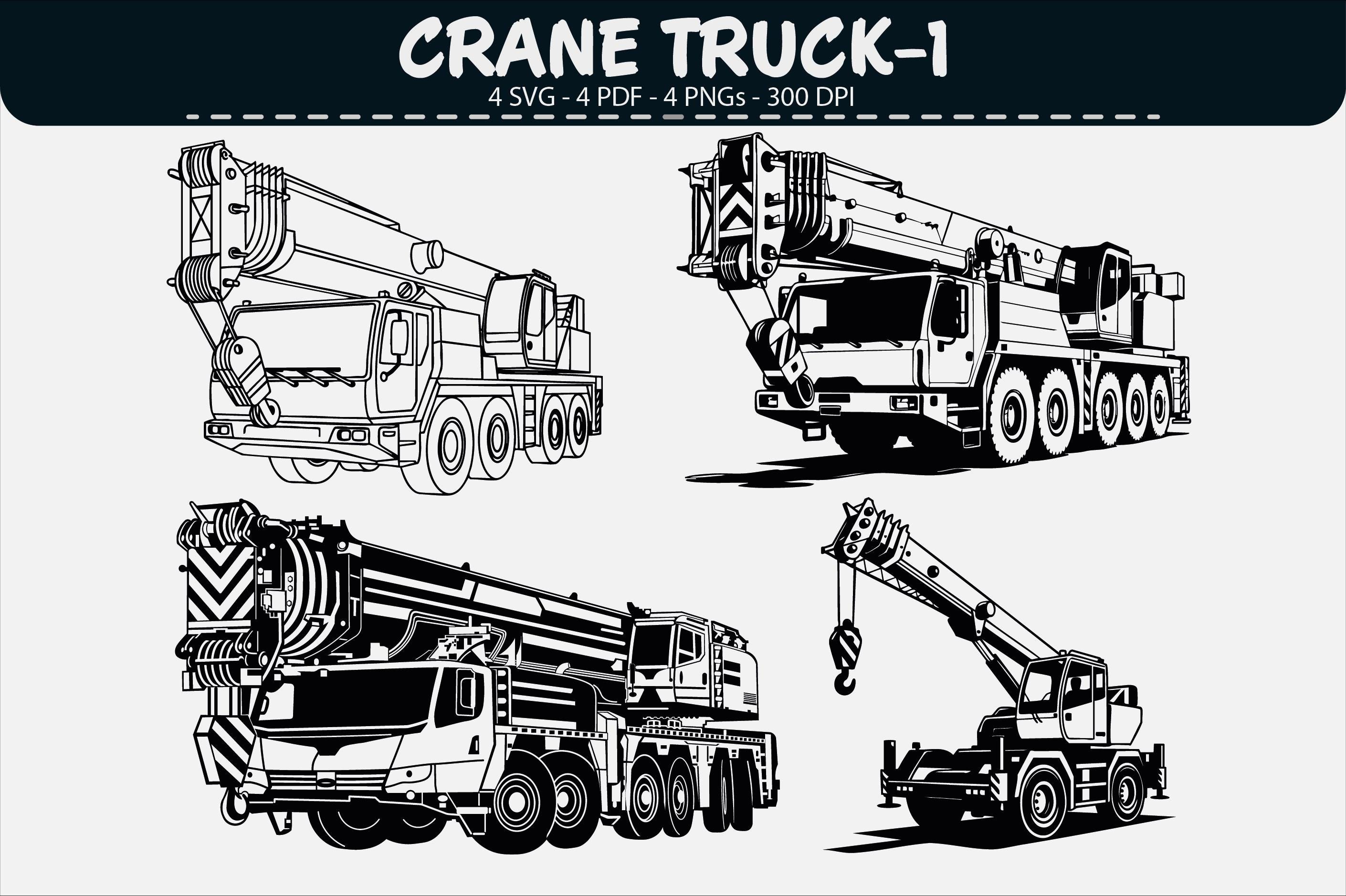 Crane Truck SVG Set Construction Vehicle Vector Clipart - Etsy