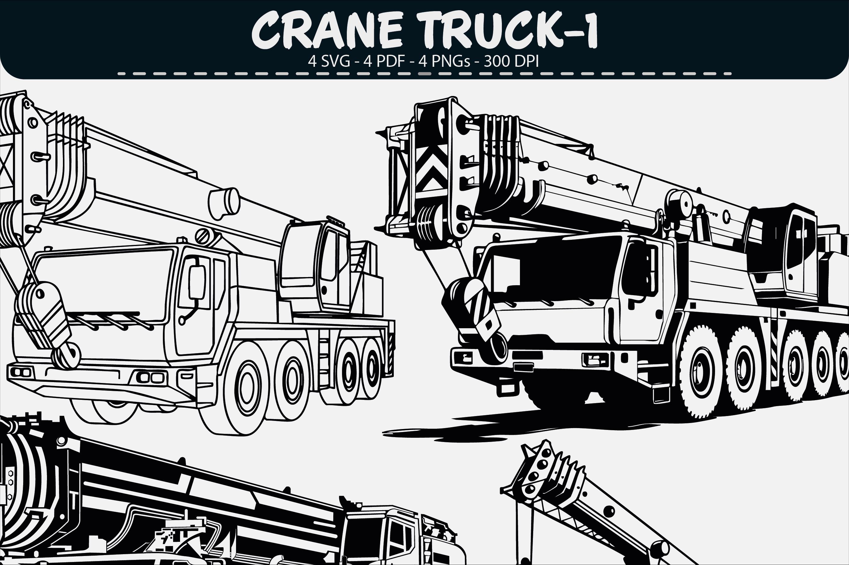 Crane Truck SVG Set Construction Vehicle Vector Clipart - Etsy