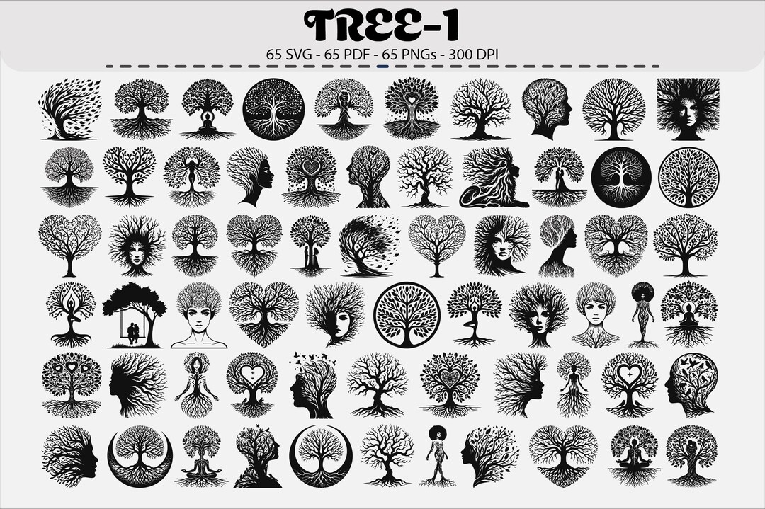 Tree of Life Vector Clipart Bundle: SVG, PNG, PDF (digital Download for ...