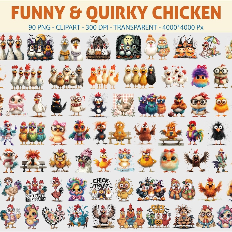 Quirky Chicken Design - Etsy