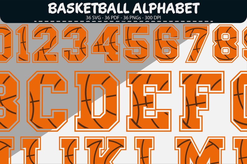 Basketball Alphabet SVG Letters | Sports Font Numbers Clipart | Cricut ...