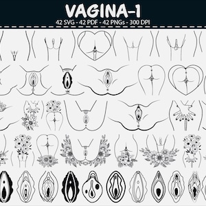 Vulva Anatomy Line Art Vector Clipart Bundle SVG PNG PDF - Etsy