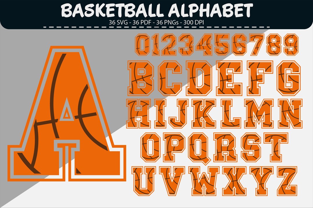 Basketball Alphabet SVG Letters | Sports Font Numbers Clipart | Cricut ...