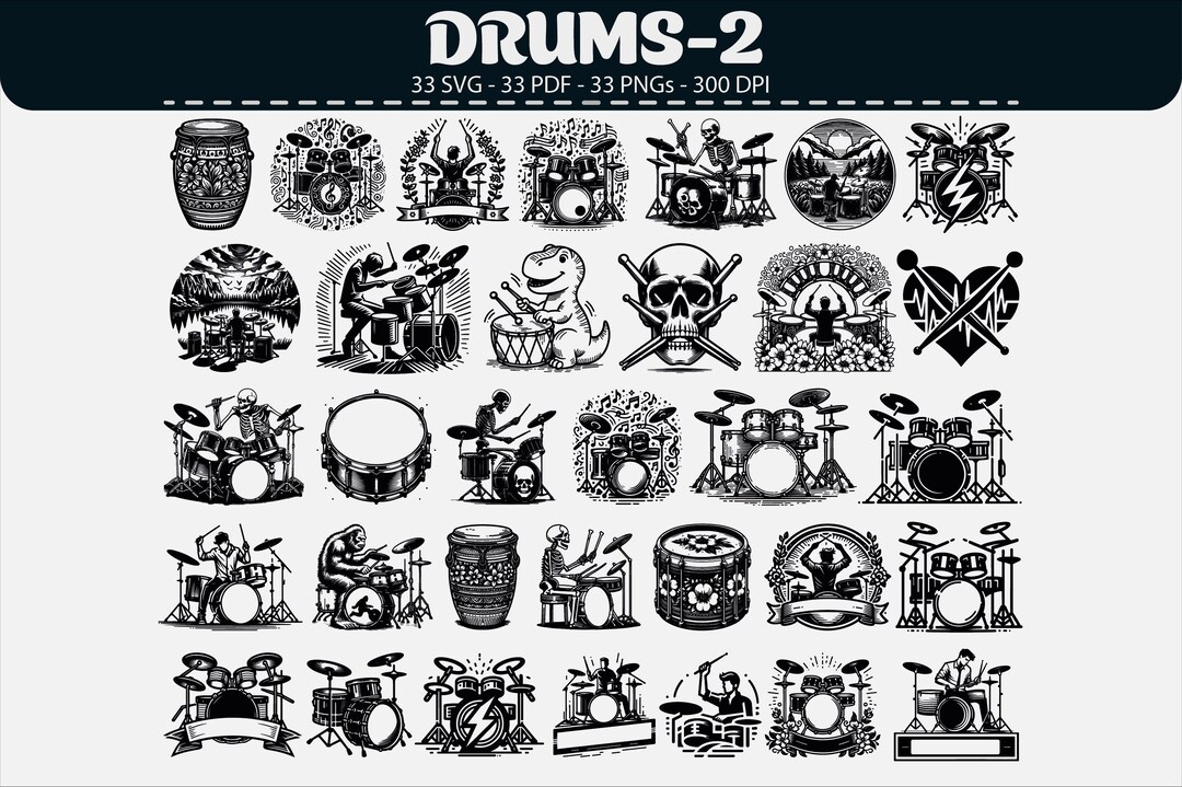 Drummer SVG Bundle: Rock Band Vector Graphics (digital Download) - Etsy