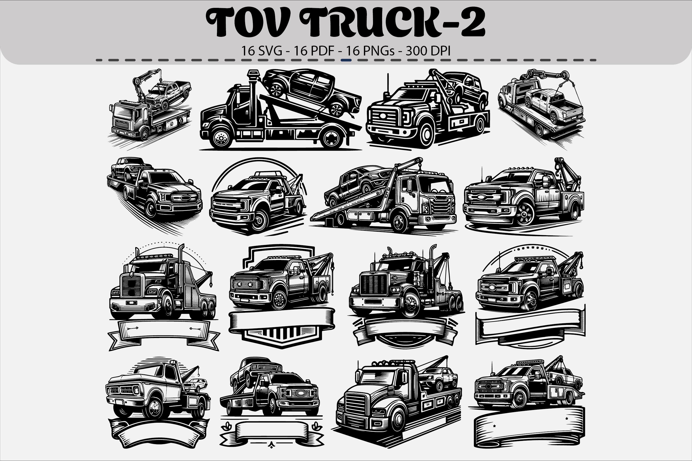 Tow Truck SVG Bundle: Wrecker Clipart, Vector Files (digital Download ...