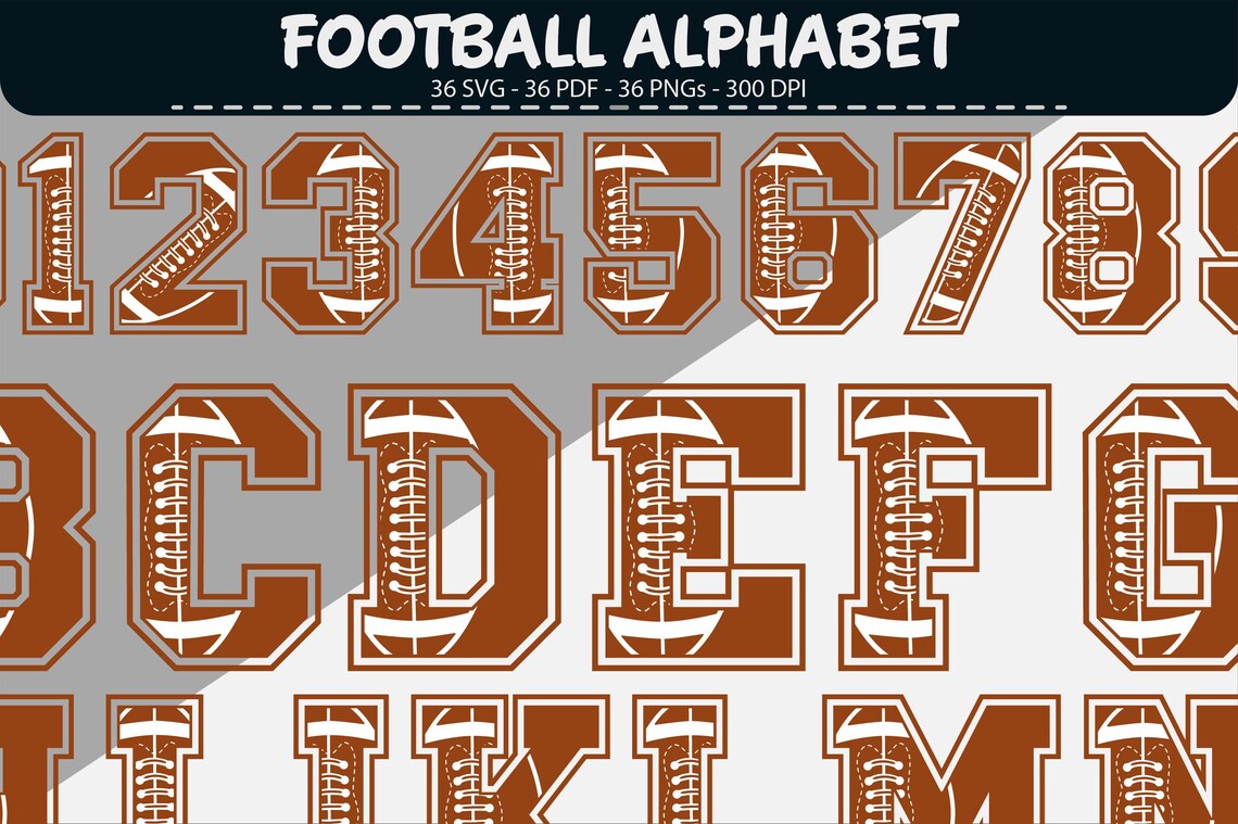 Football Alphabet SVG Letters | Sports Font Numbers Clipart | Cricut ...