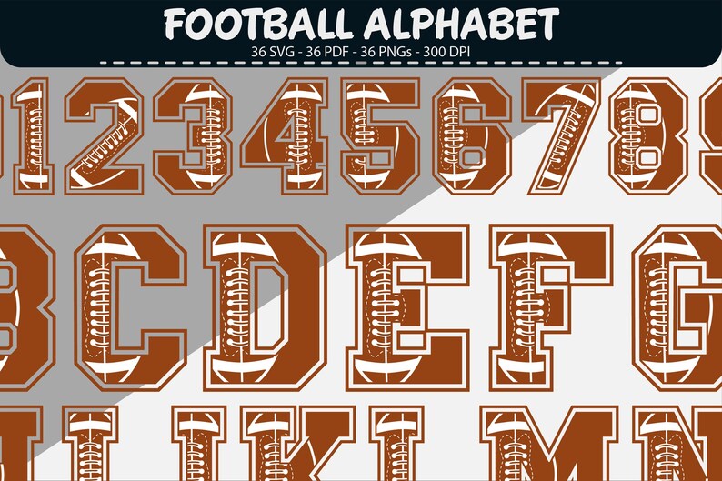Football Alphabet SVG Letters | Sports Font Numbers Clipart | Cricut ...