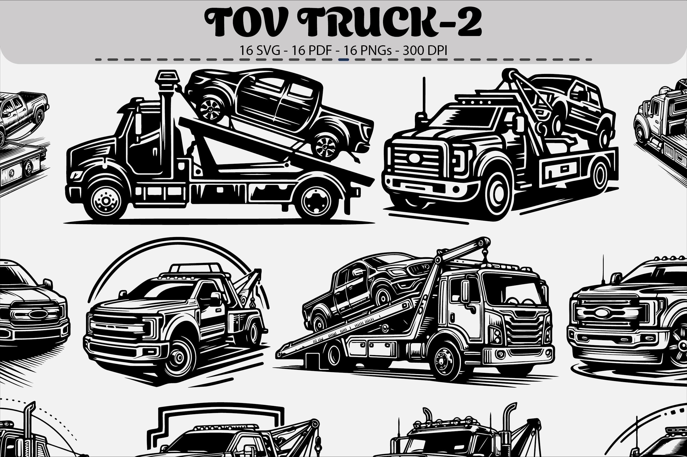 Tow Truck SVG Bundle: Wrecker Clipart, Vector Files (digital Download ...
