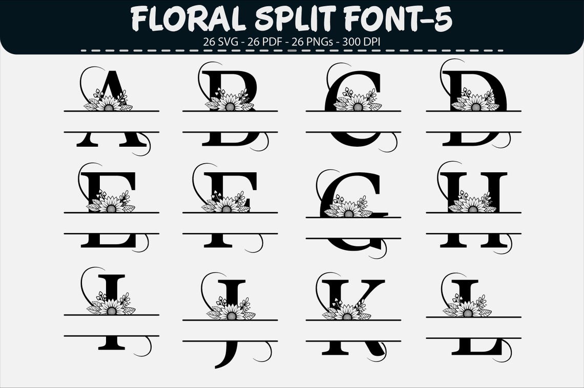 Elegant Swash Monogram SVG Alphabet: A-Z Cut Files (PDF, PNG) - Etsy