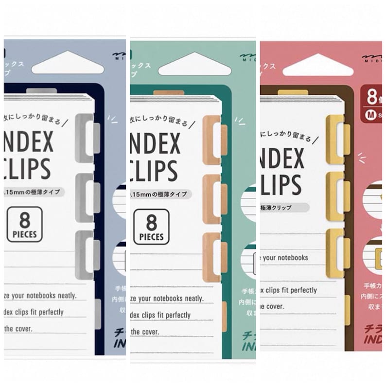 Midori Metal Index Clips | Minimalist Brass N Stainless Steel Bookmarks ...