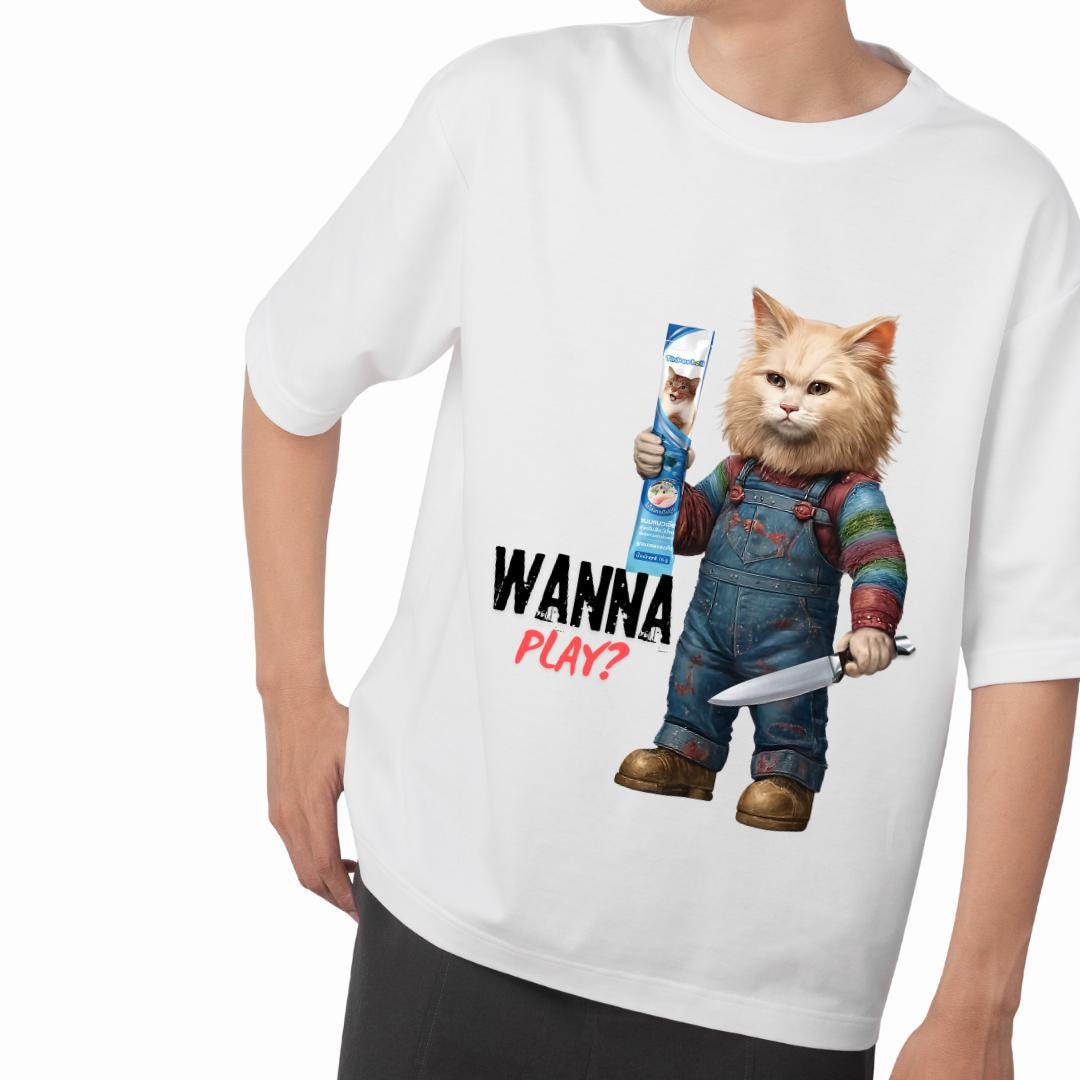Creepy Cute Cat PNG | Killer Cat Chucky Style | Funny Horror Cat ...