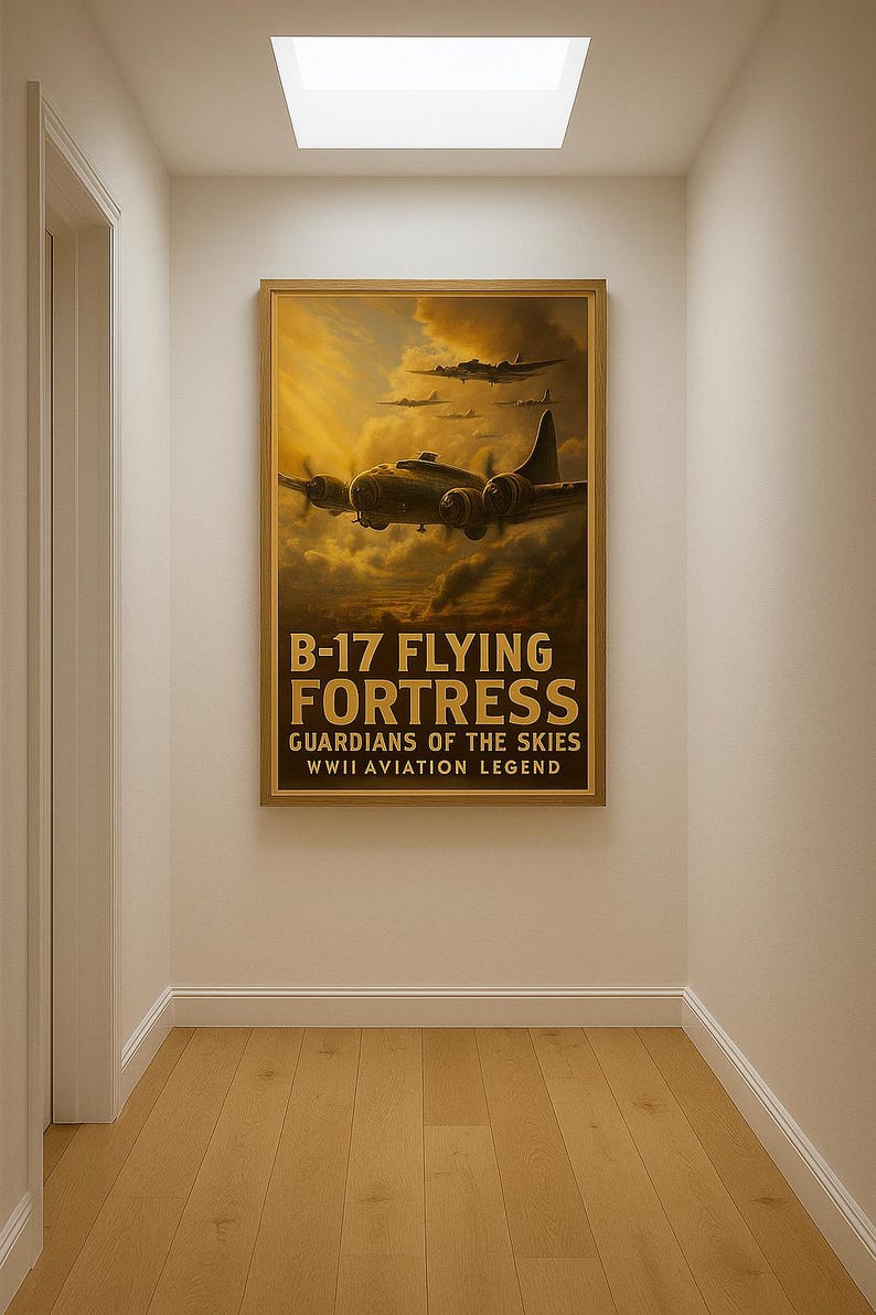 B-17 Flying Fortress WWII Poster | Vintage World War 2 Aviation Wall ...