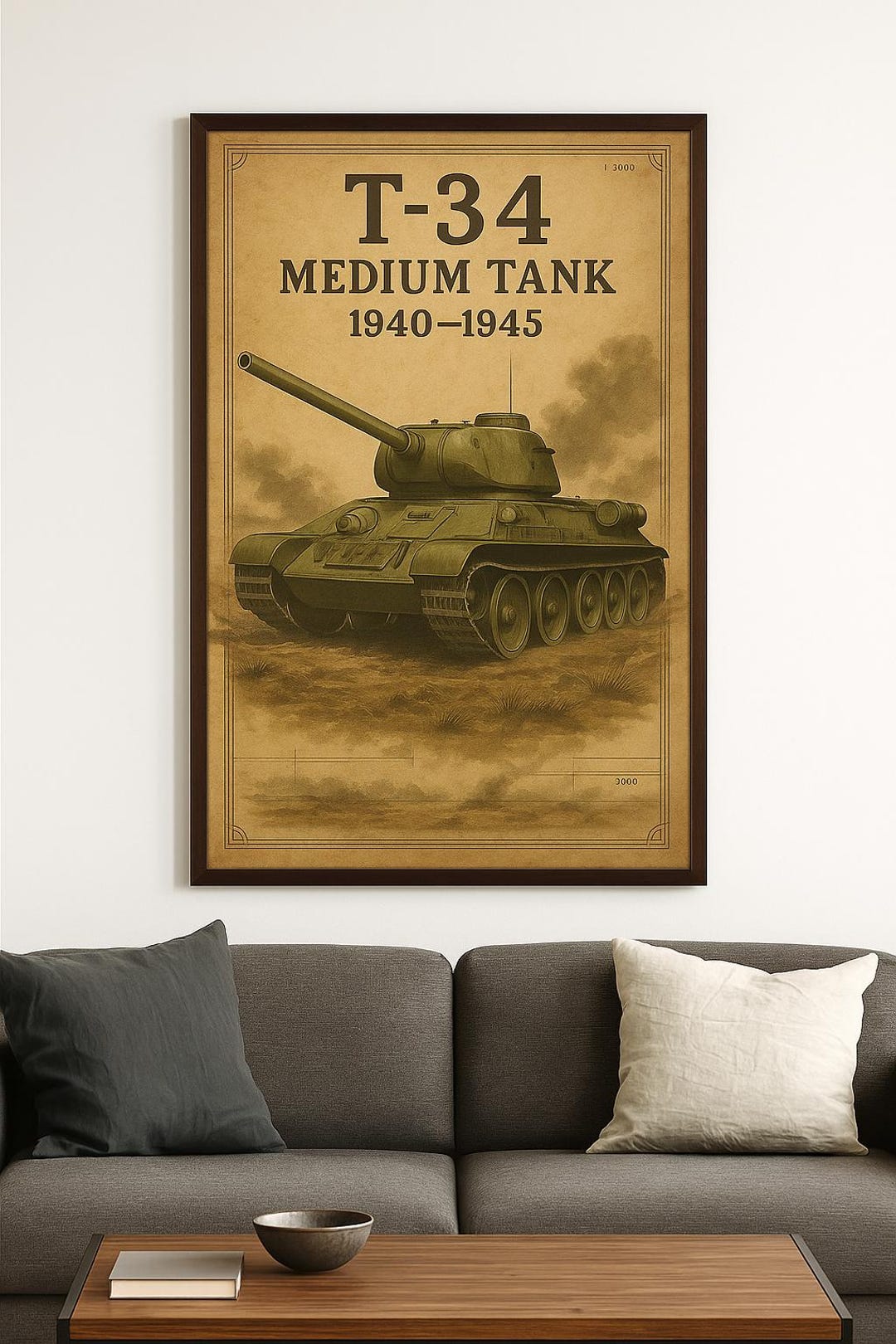 Vintage T-34 Tank WWII Poster | Soviet Medium Tank 1940–1945 | Military ...