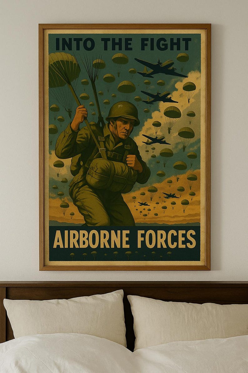 Into the Fight – Airborne Forces Poster | WWII Paratroopers Print ...