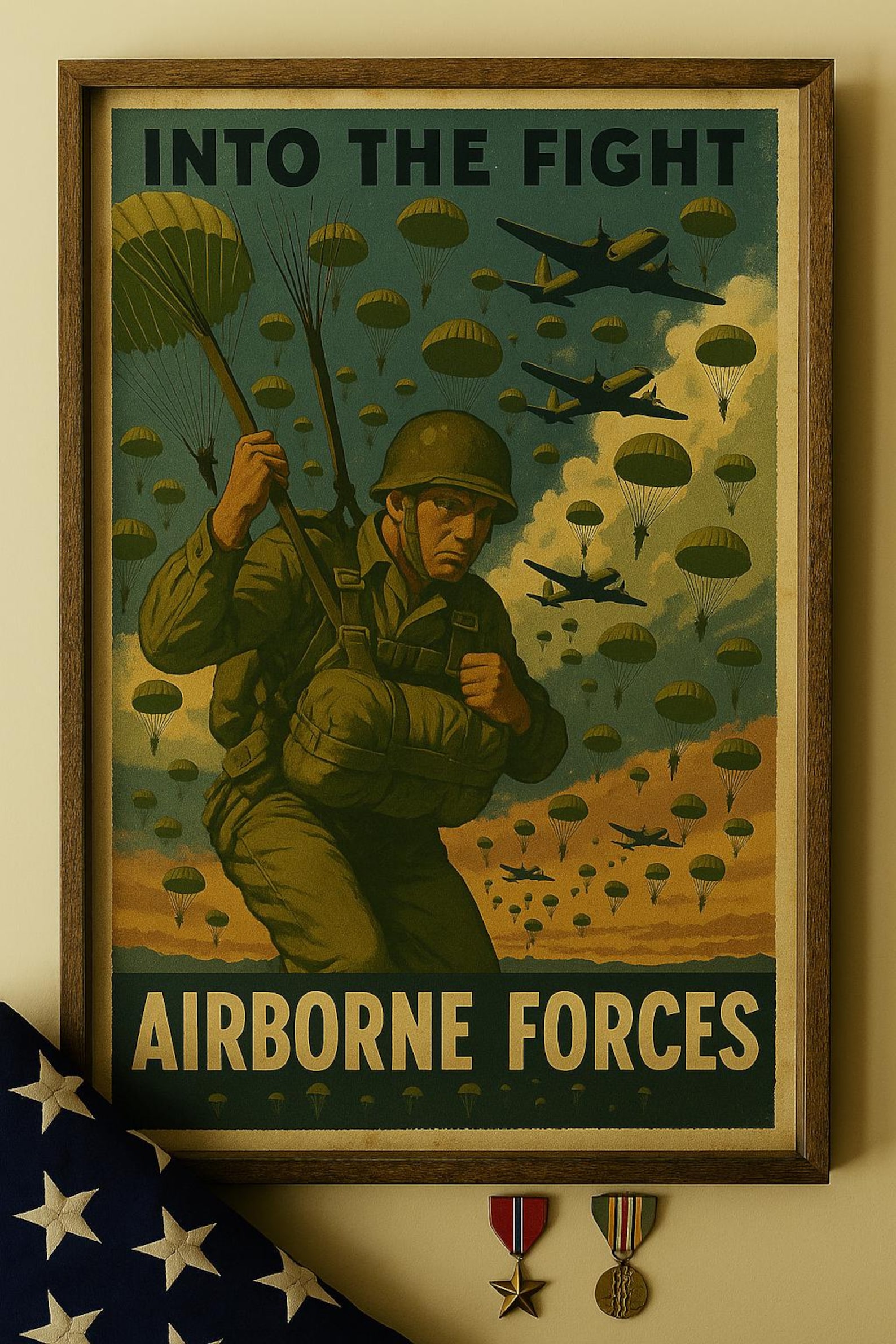 Into the Fight – Airborne Forces Poster | WWII Paratroopers Print ...